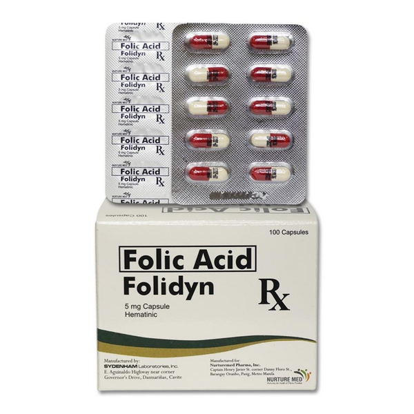FOLIDYN Folic Acid 5mg Tablet 1's price in the Philippines | MedsGo ...